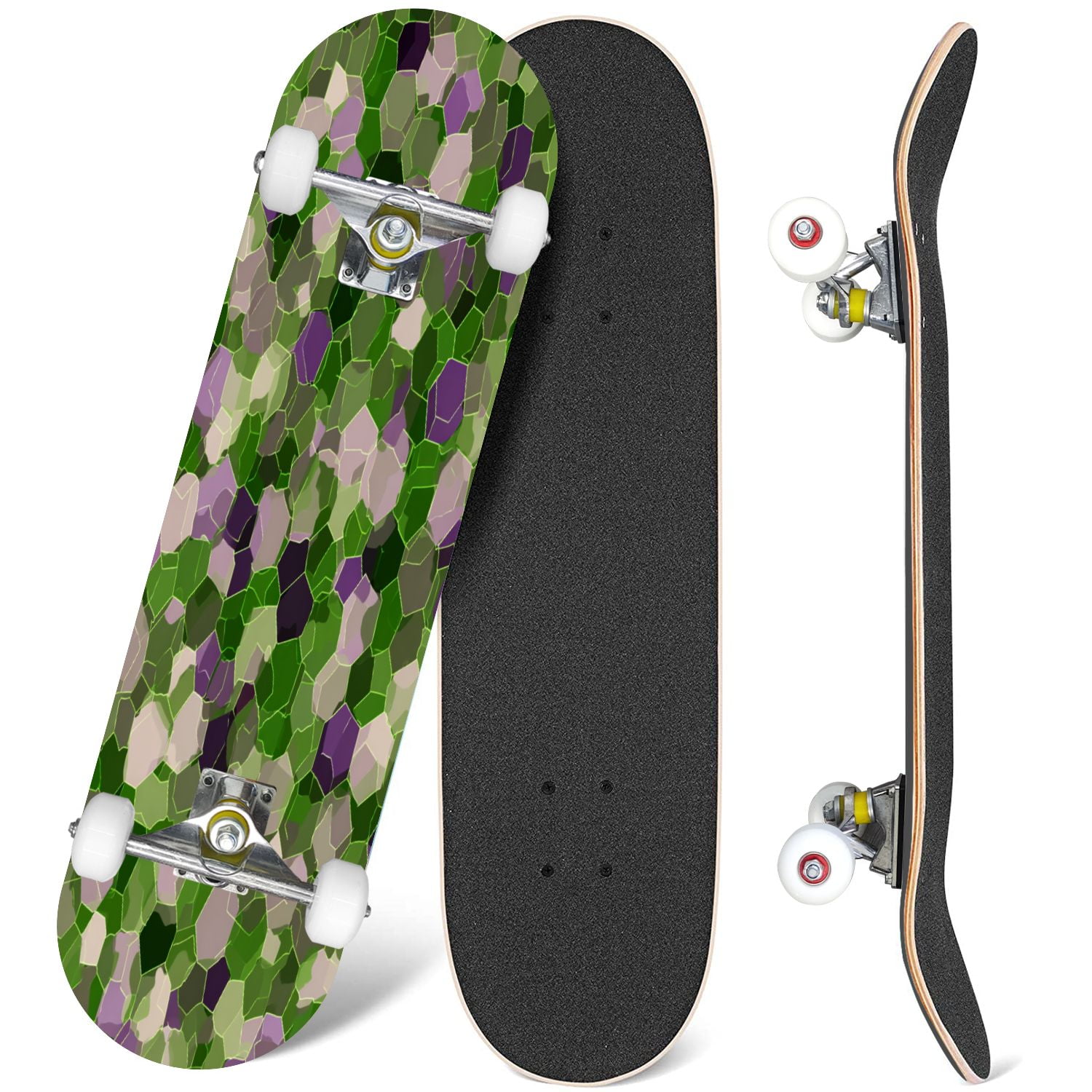 31'' Complete Skateboard 7 Layer Canadian Maple Double Kick Deck ...