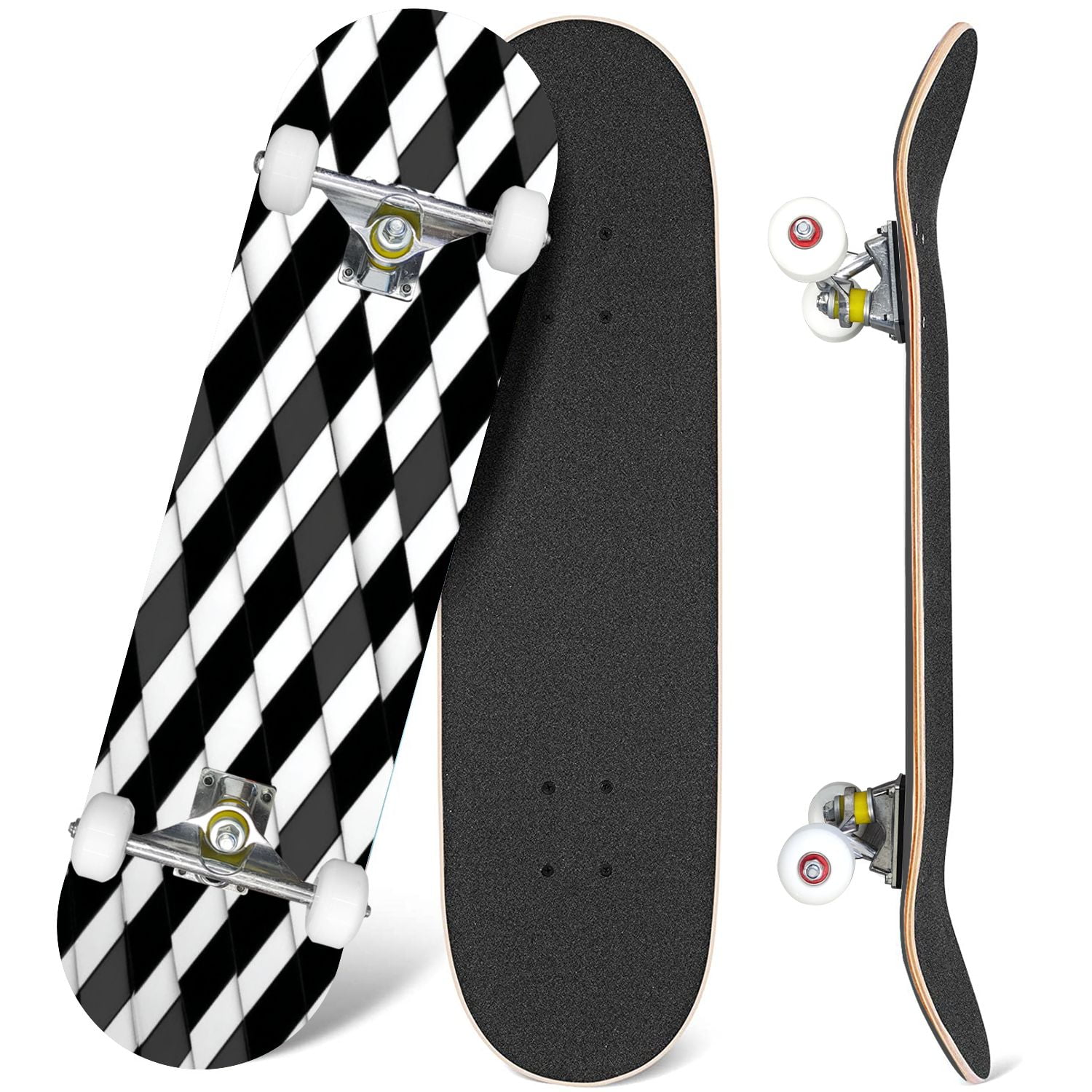 31'' Complete Skateboard 7 Layer Canadian Maple Double Kick Deck ...