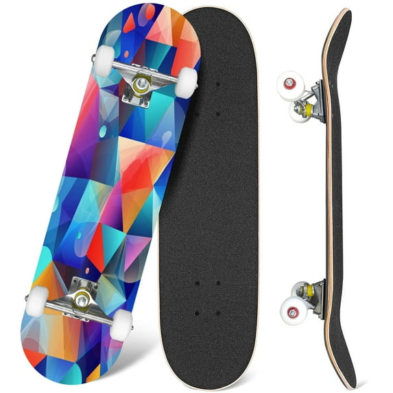 31'' Complete Skateboard 7 Layer Canadian Maple Double Kick Deck ...