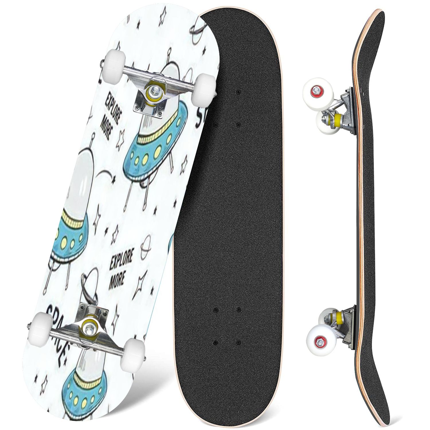 31'' Complete Skateboard 7 Layer Canadian Maple Double Kick Deck ...