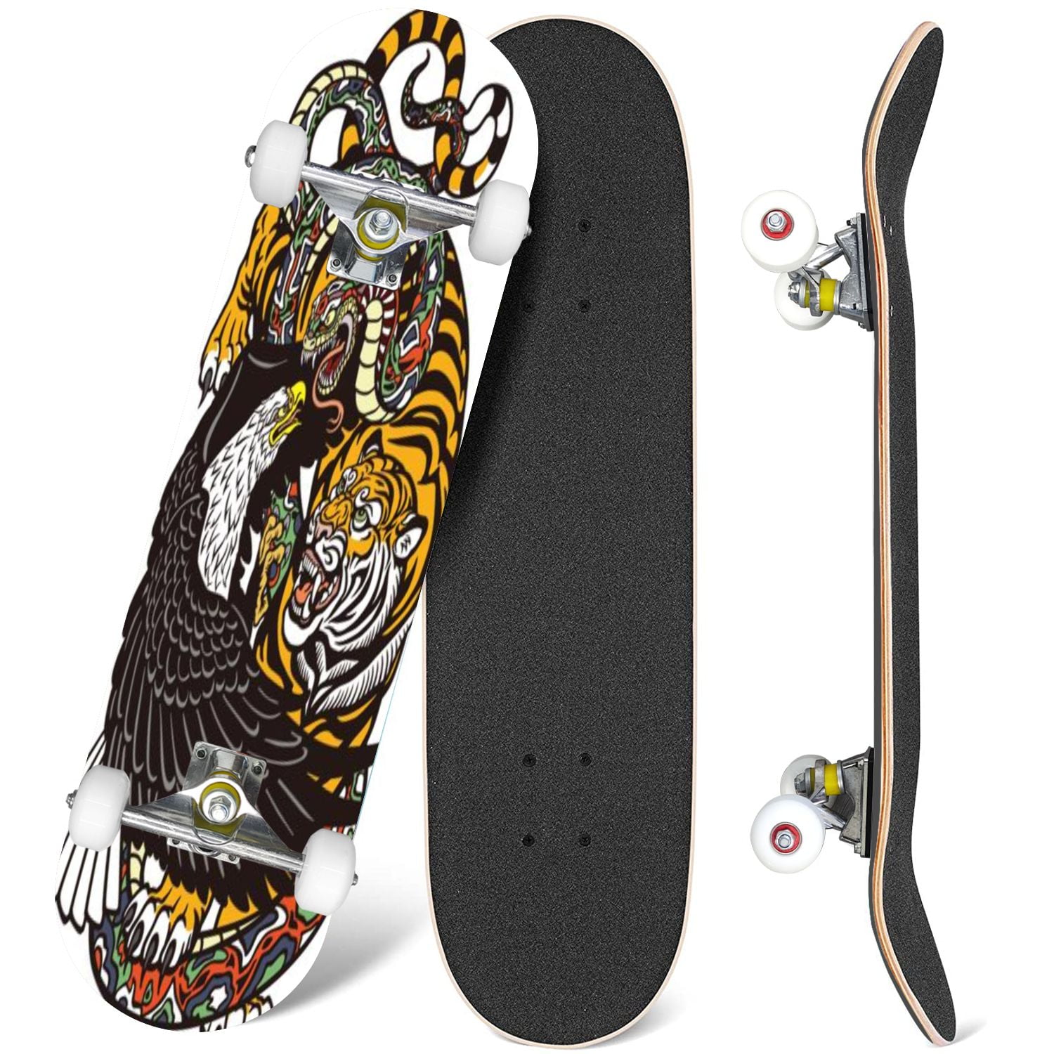 31'' Complete Skateboard 7 Layer Canadian Maple Double Kick Deck ...