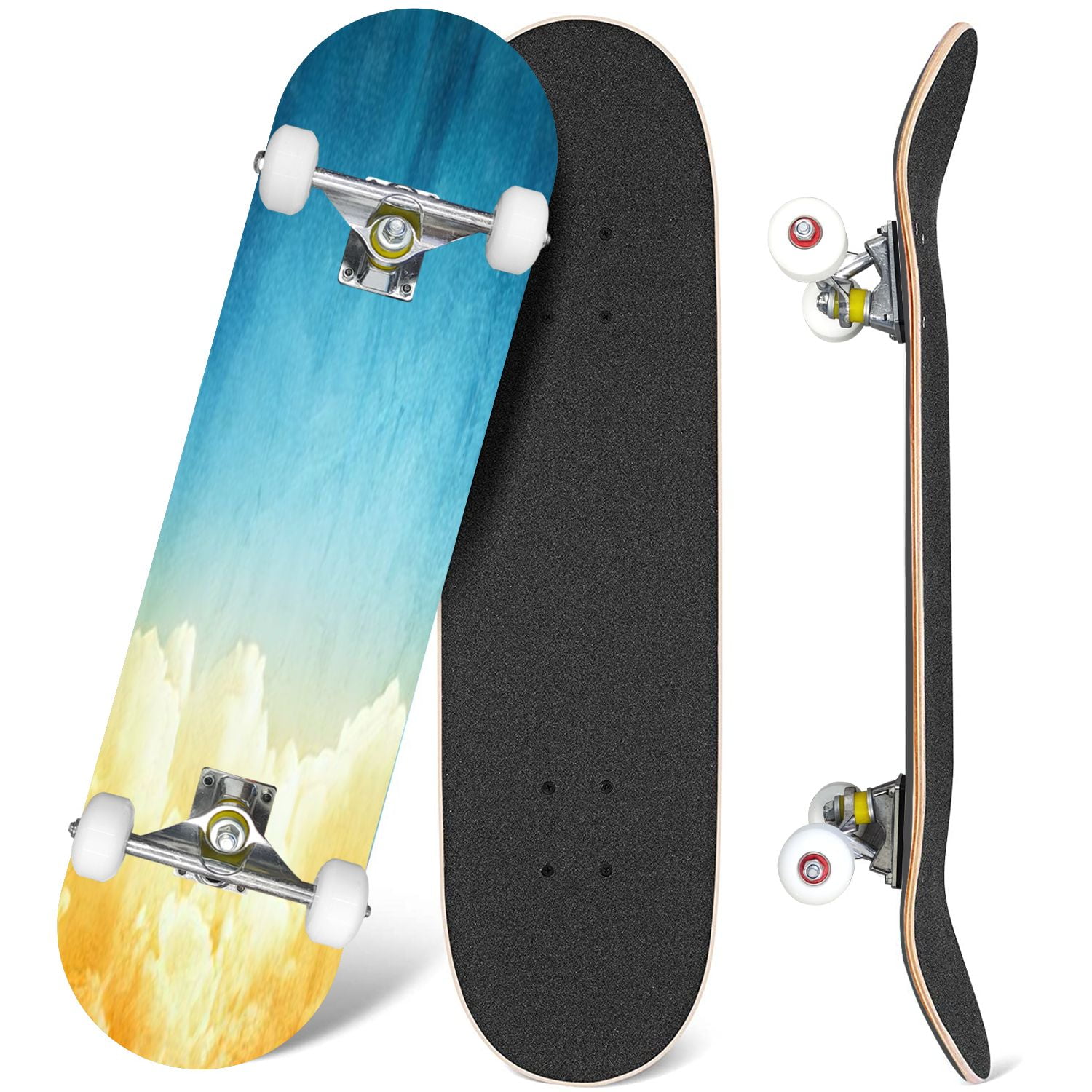 31'' Complete Skateboard 7 Layer Canadian Maple Double Kick Deck ...
