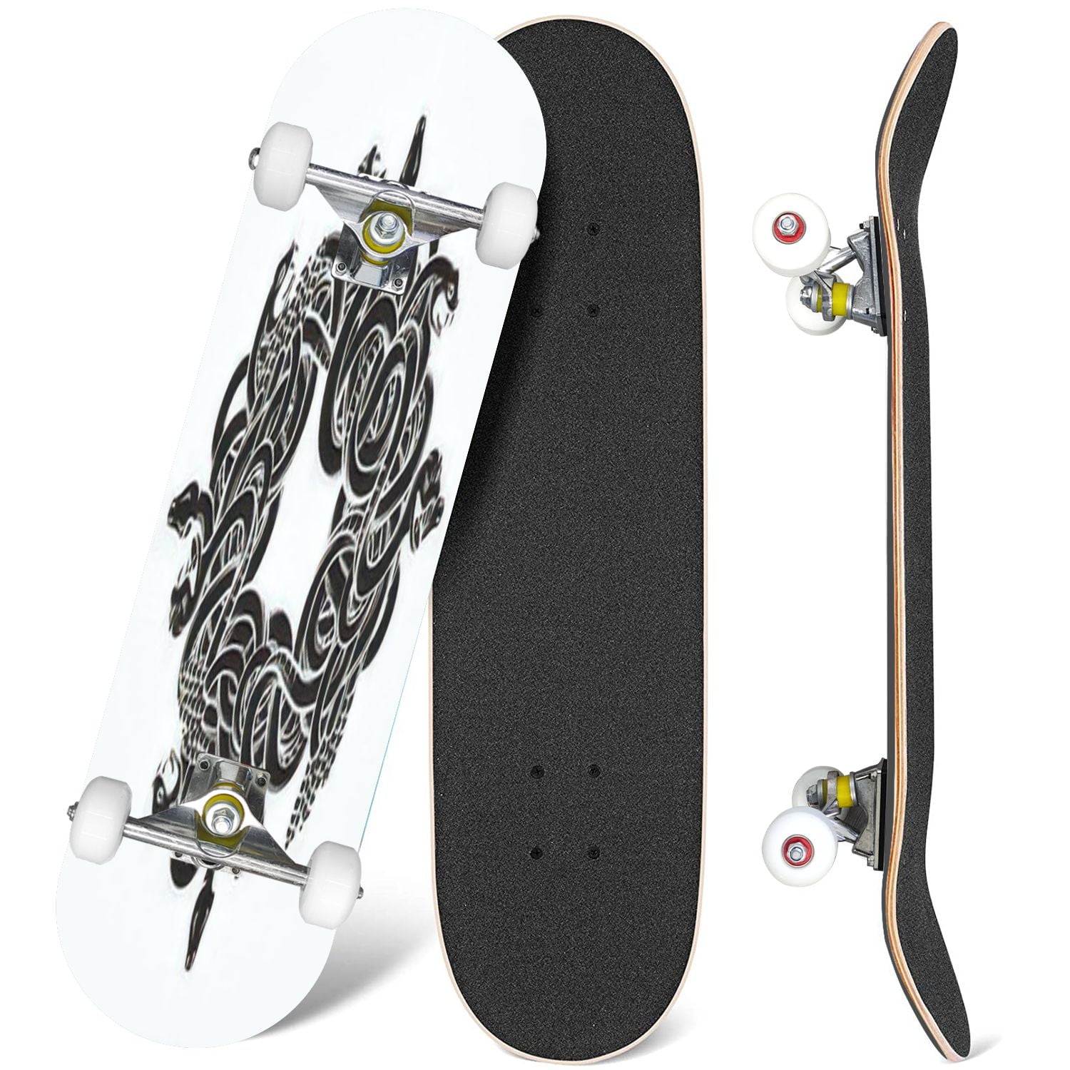 31'' Complete Skateboard 7 Layer Canadian Maple Double Kick Deck ...