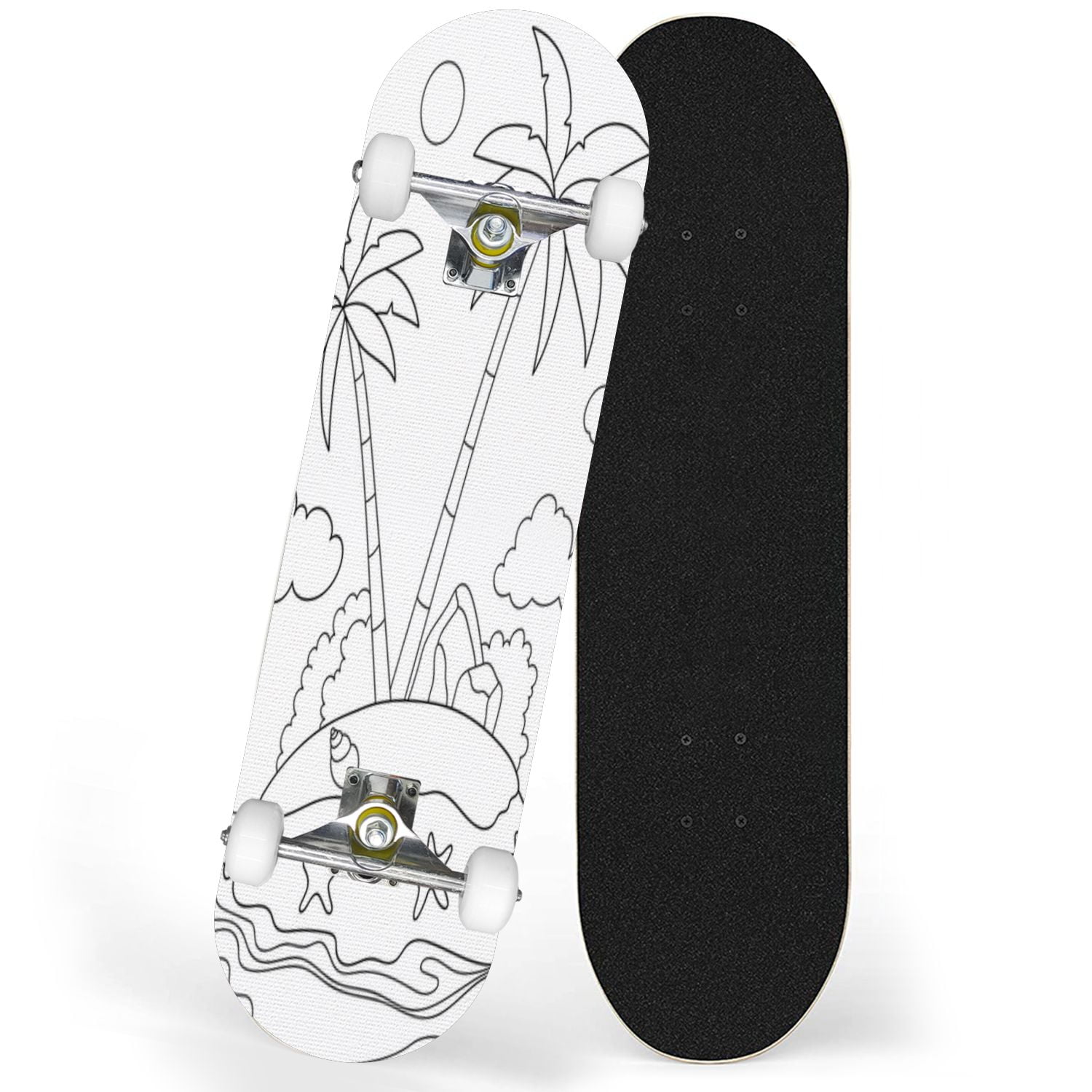 31'' Complete Skateboard 7 Layer Canadian Maple Double Kick Deck ...
