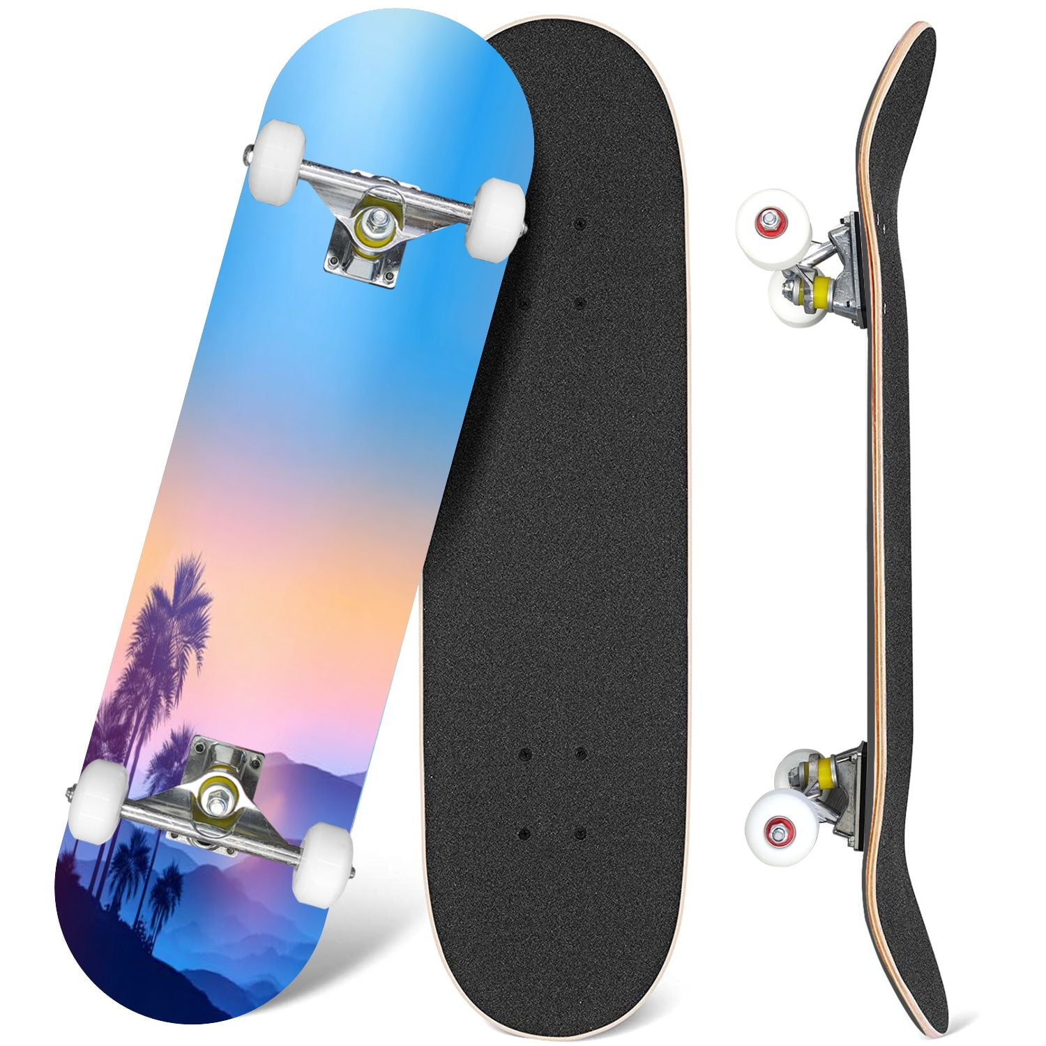 31'' Complete Skateboard 7 Layer Canadian Maple Double Kick Deck ...