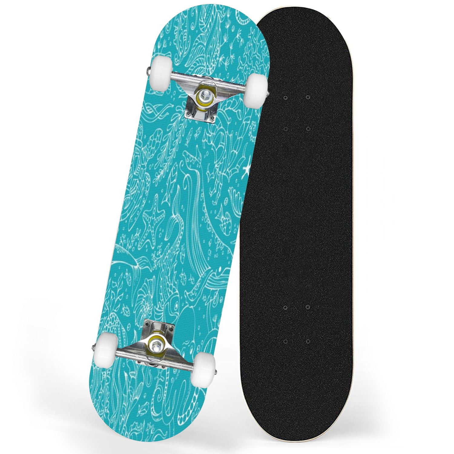 31'' Complete Skateboard 7 Layer Canadian Maple Double Kick Deck ...