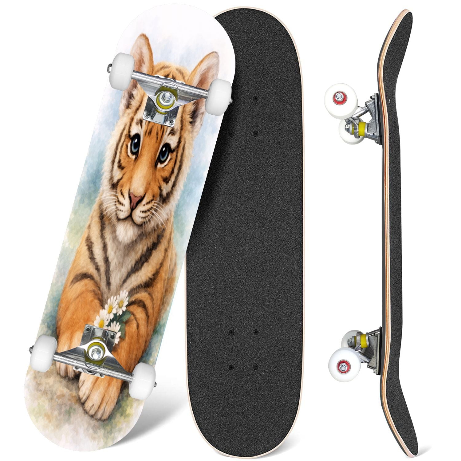 31'' Complete Skateboard 7 Layer Canadian Maple Double Kick Deck ...