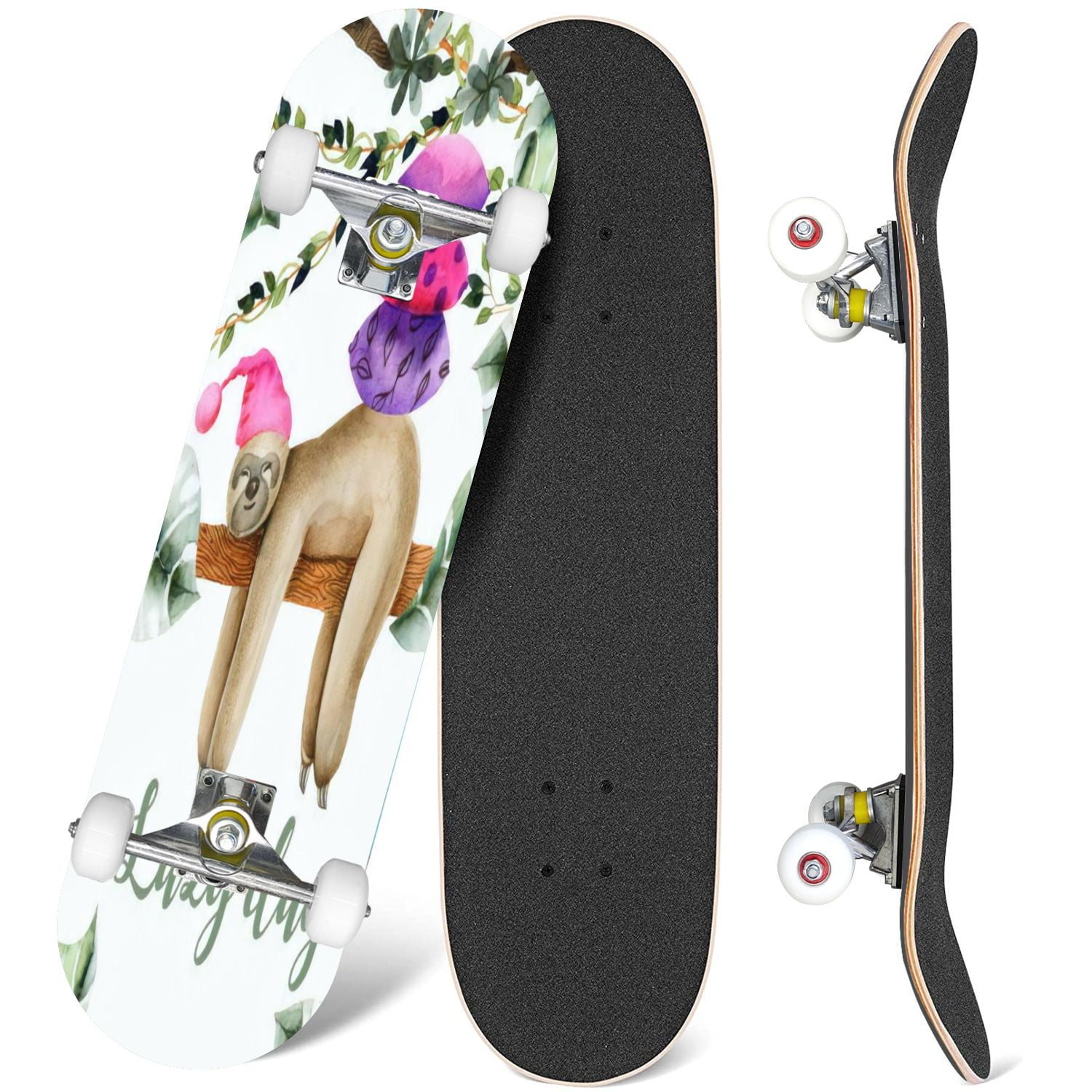 31'' Complete Skateboard 7 Layer Canadian Maple Double Kick Deck ...