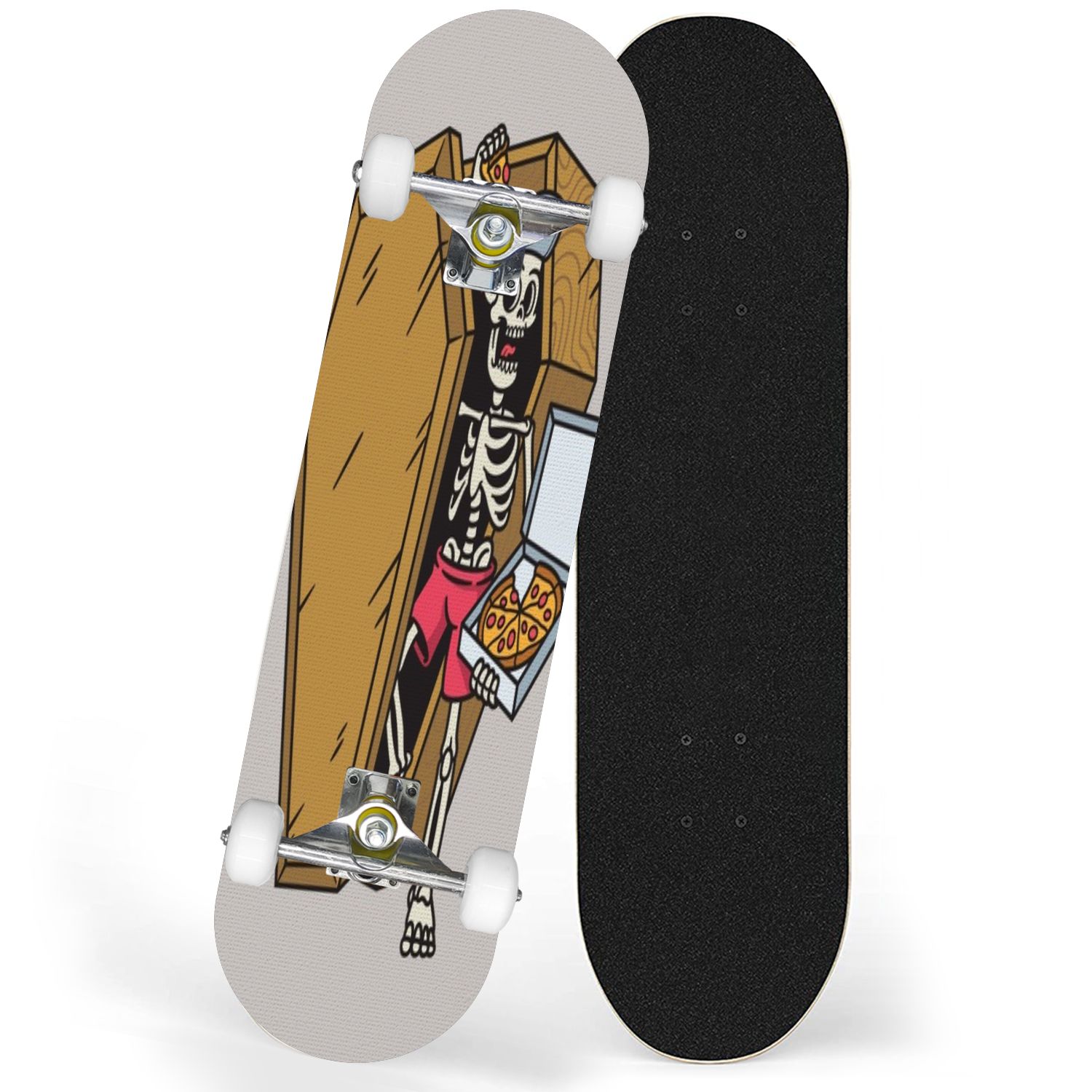 31'' Complete Skateboard for Kids 7 Layer Canadian Maple Double Kick Deck Skateboards Skull ...