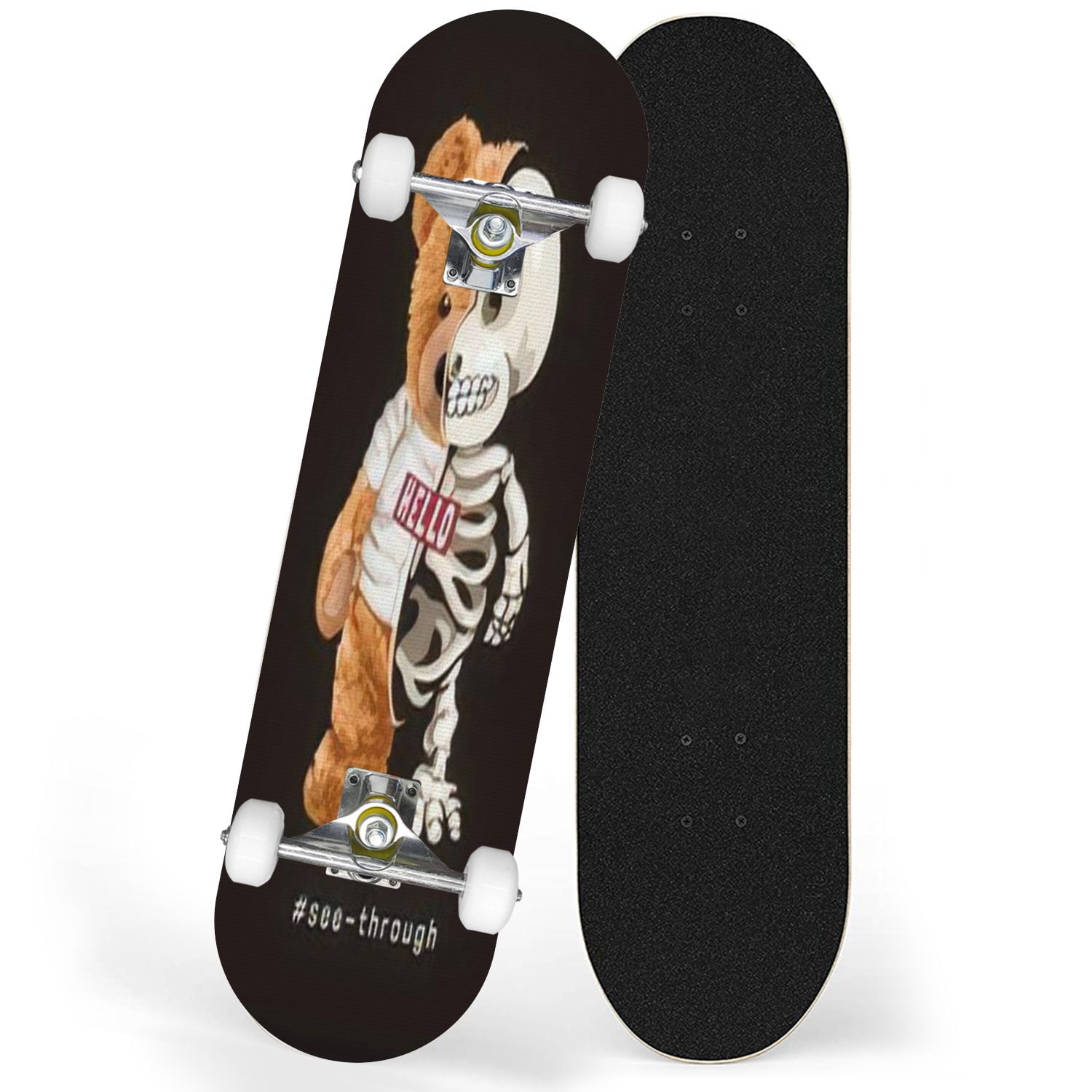 31'' Complete Skateboard for Kids 7 Layer Canadian Maple Double Kick ...