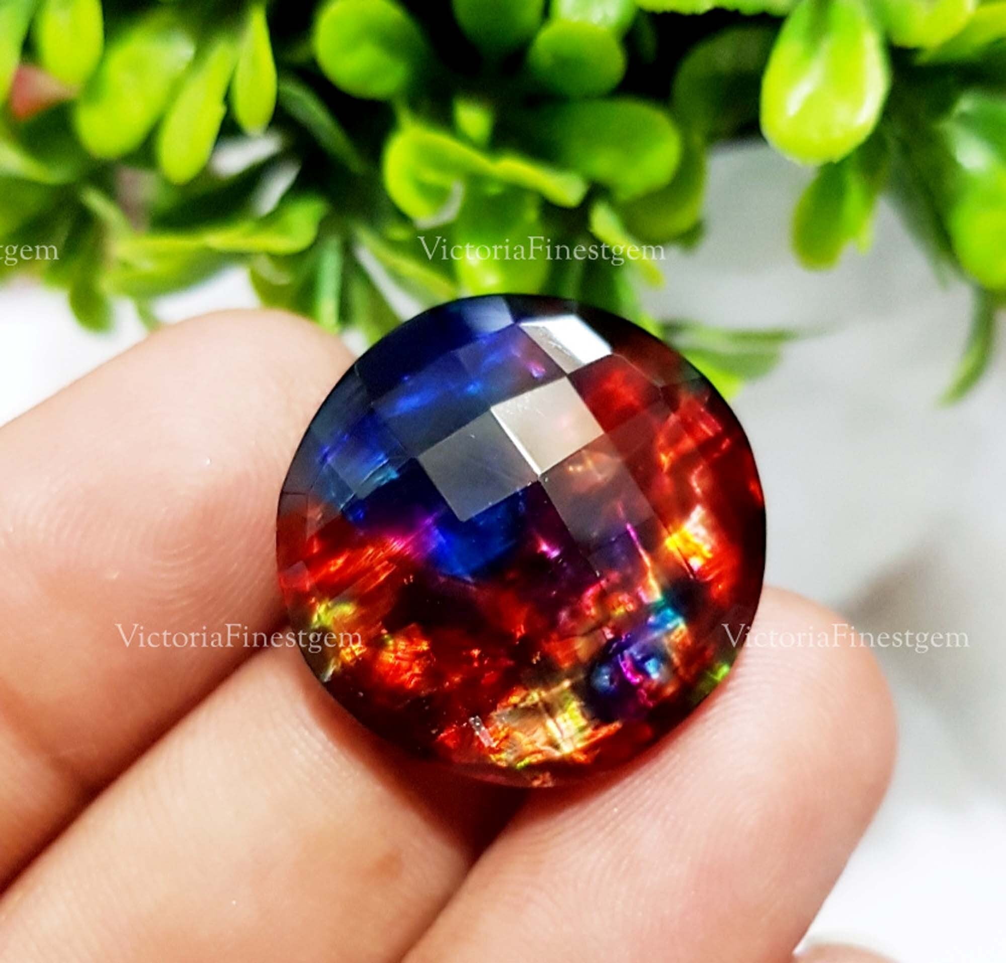 31 Ct Ammolite Opal-like Organic Synthetic lab-Created Precious Gem ...