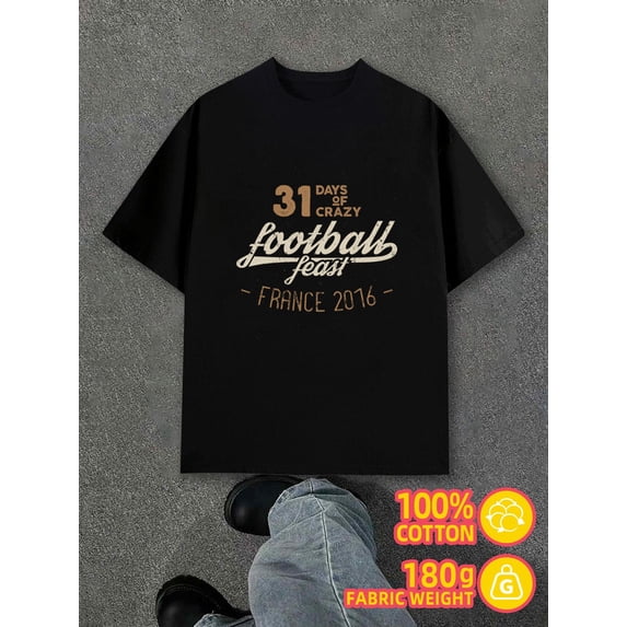 31 Days of Crazy men's black 180G 100% Cotton Regular Fit,Everyday ...