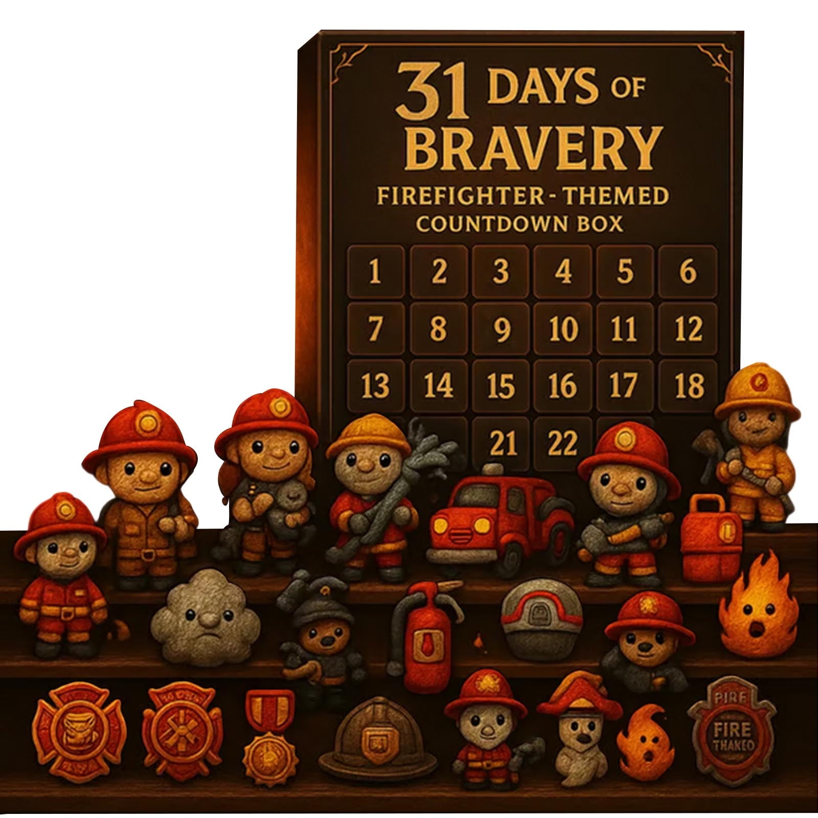 31 Days Of Bravery Firefighter Countdown Box Themed Advent Calendar For ...