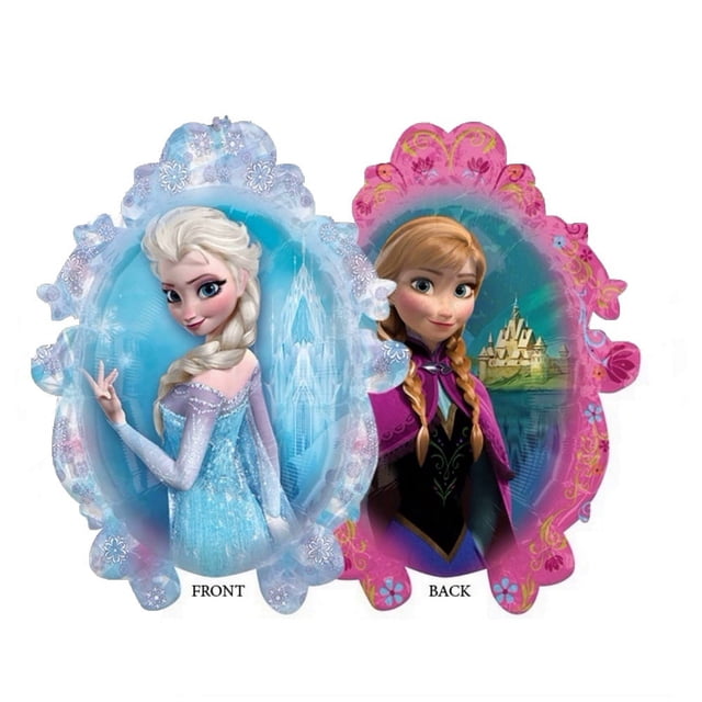 31" Disney Frozen Elsa Anna Mirror Shaped Foil Balloon - Walmart.com
