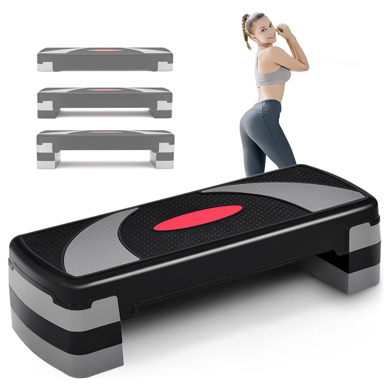 31'' Exercise Step Platform, Bilot Height-Adjustable 4''/6''/8" Aerobic ...