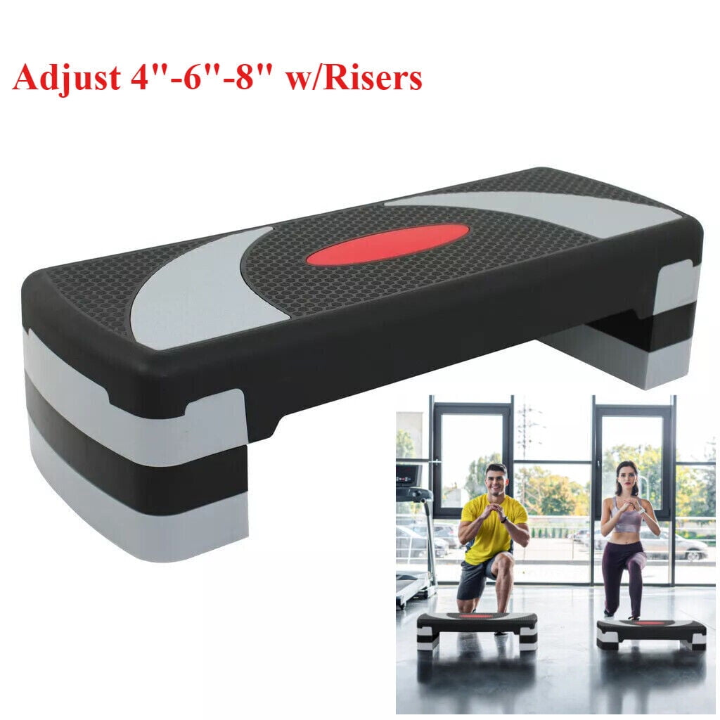31" Fitness Aerobic Step Exercise Stepper Workout Step Adjust 4"-6"-8 ...