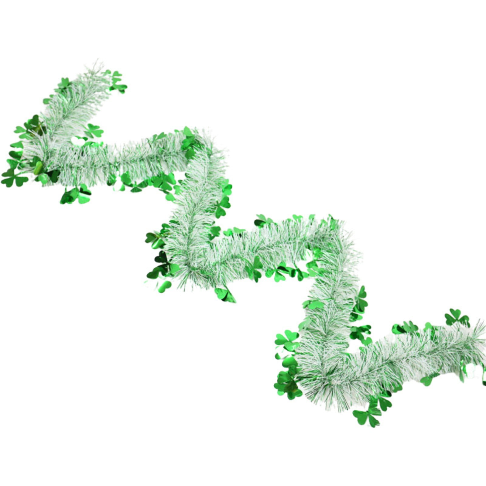 31 Ft St.Patrick's Day Tinsel Garland, Green Shamrock Garland for Saint ...