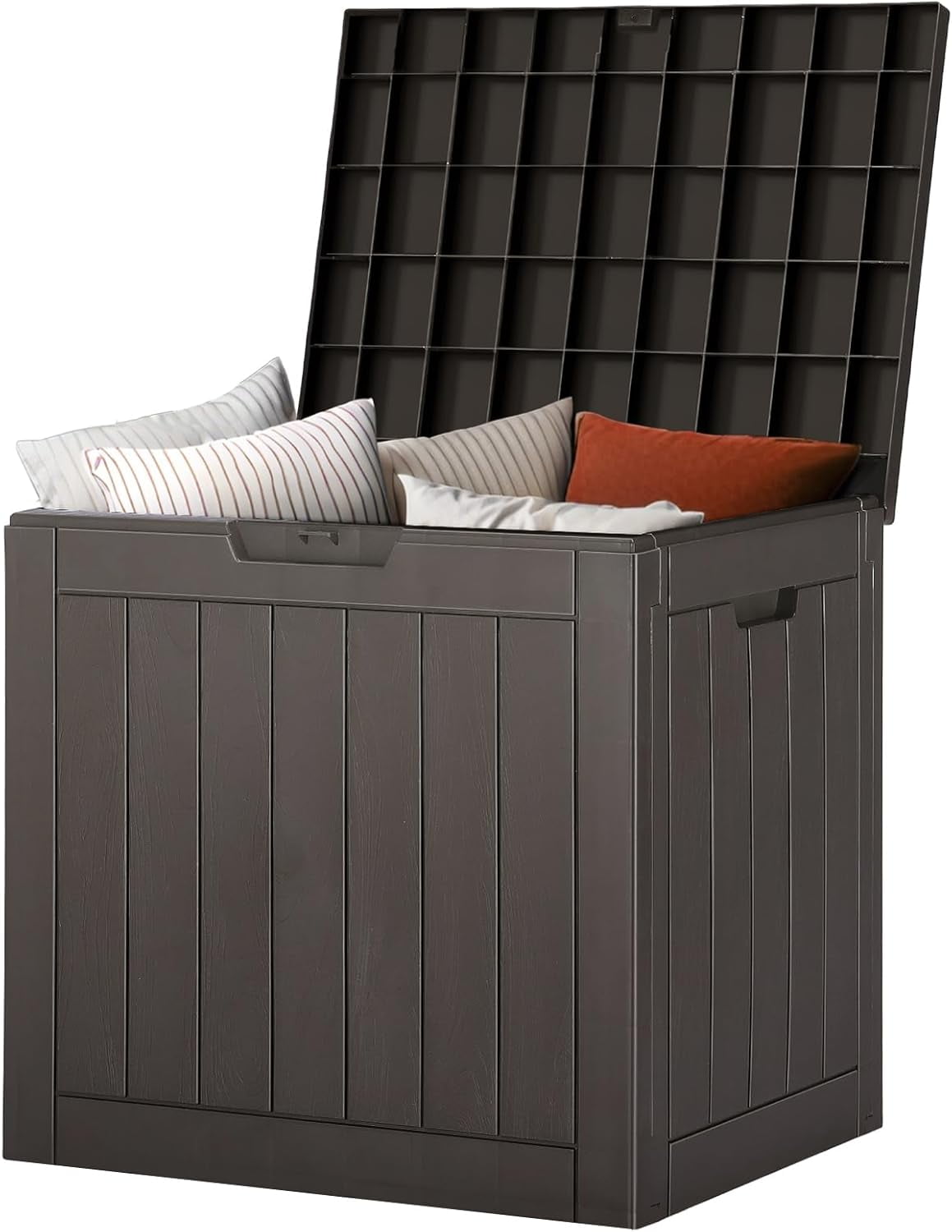 31 Gallon Deck Box, Lockable Outdoor Storage Box for Indoor and Outdoor ...