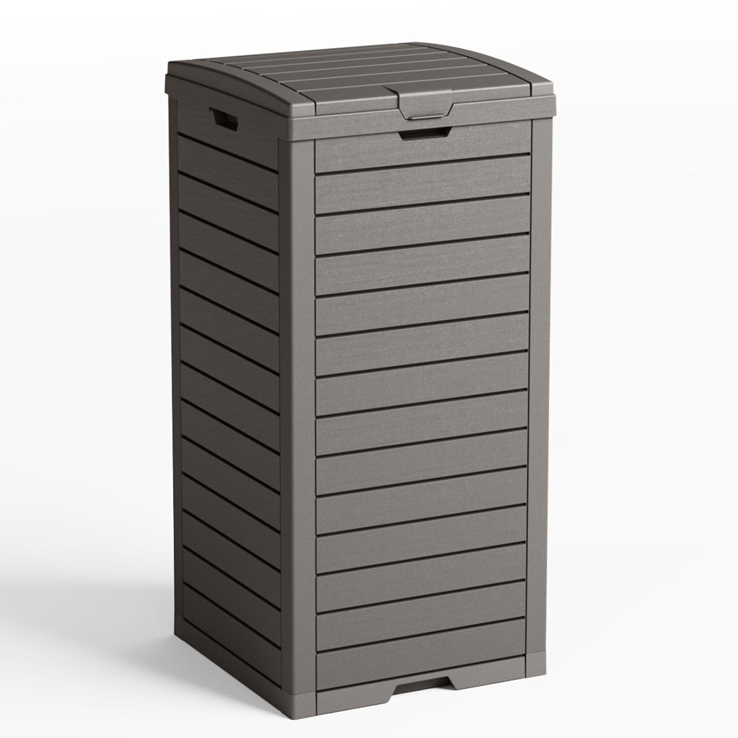 31 Gallon Outdoor Trash Can with Tiered Lid and Drip Tray,Waterproof ...