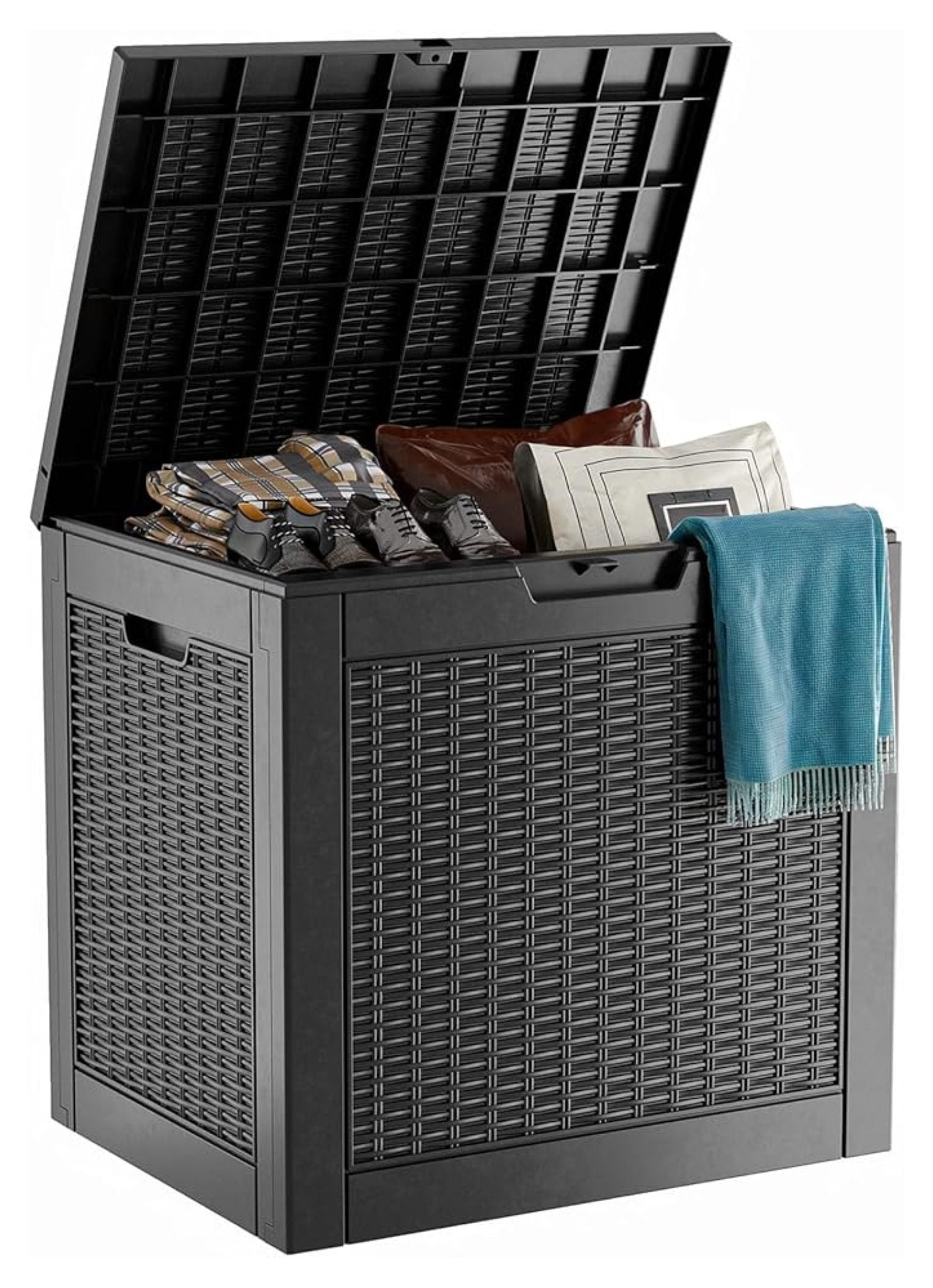 31 Gallon Waterproof Outdoor Storage Box,Resin Deck Box,Lockable ...