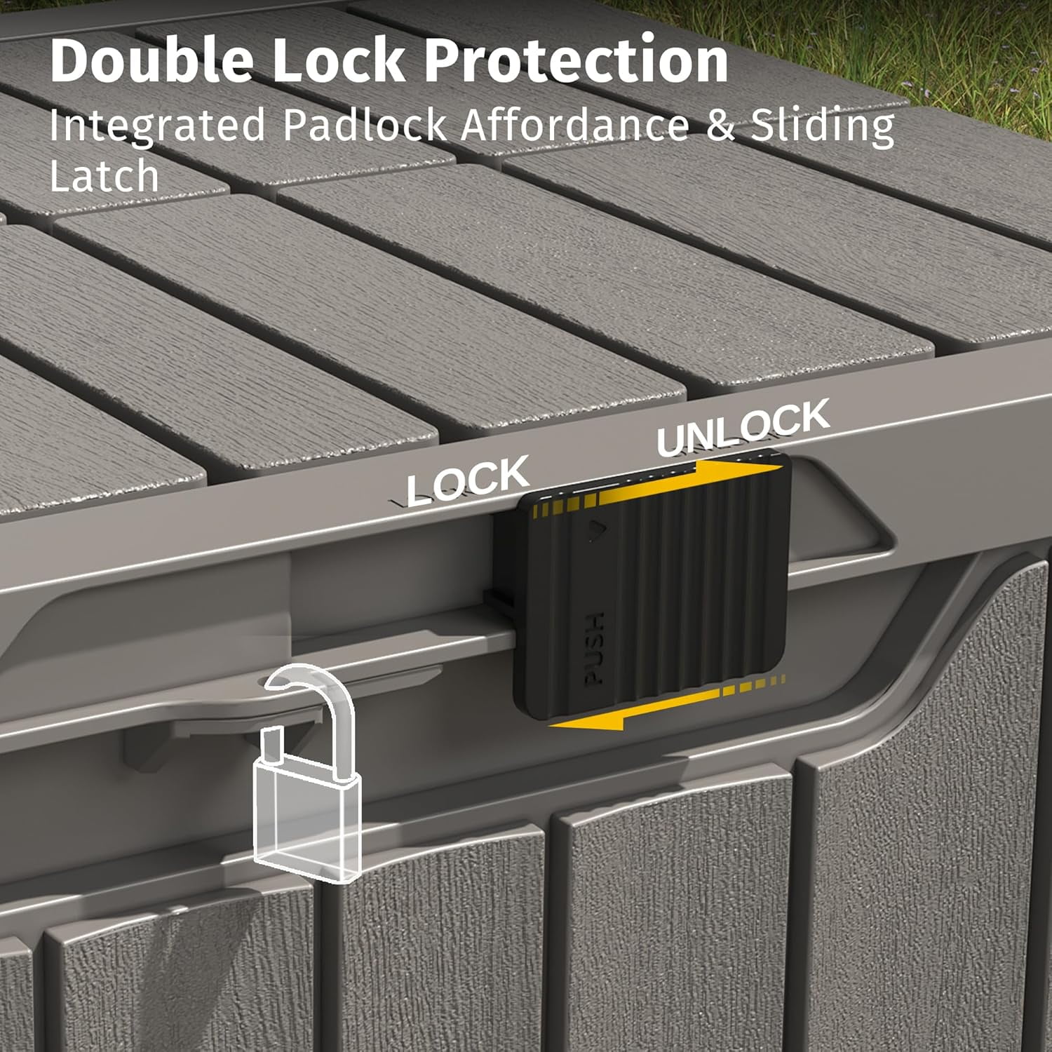 31 Gallon Waterproof Resin Storage Box with Latch for Deck, & Indoor ...