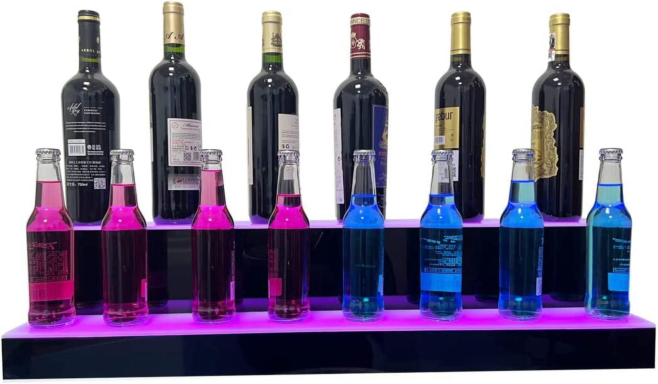 31 Inch 2 Step LED Lighted Liquor Bottle Display Illuminated Liquor ...