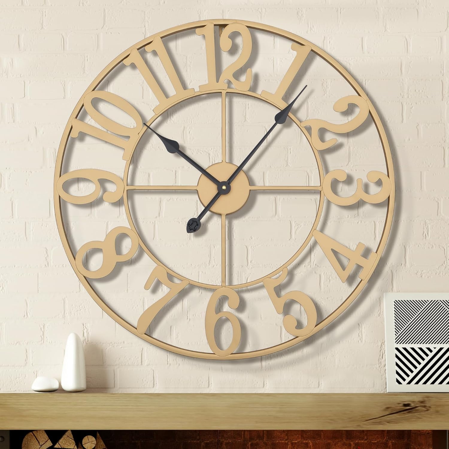 31 Inch Extra Large Wall Clock - Retro Decorative Oversized Farmhouse ...