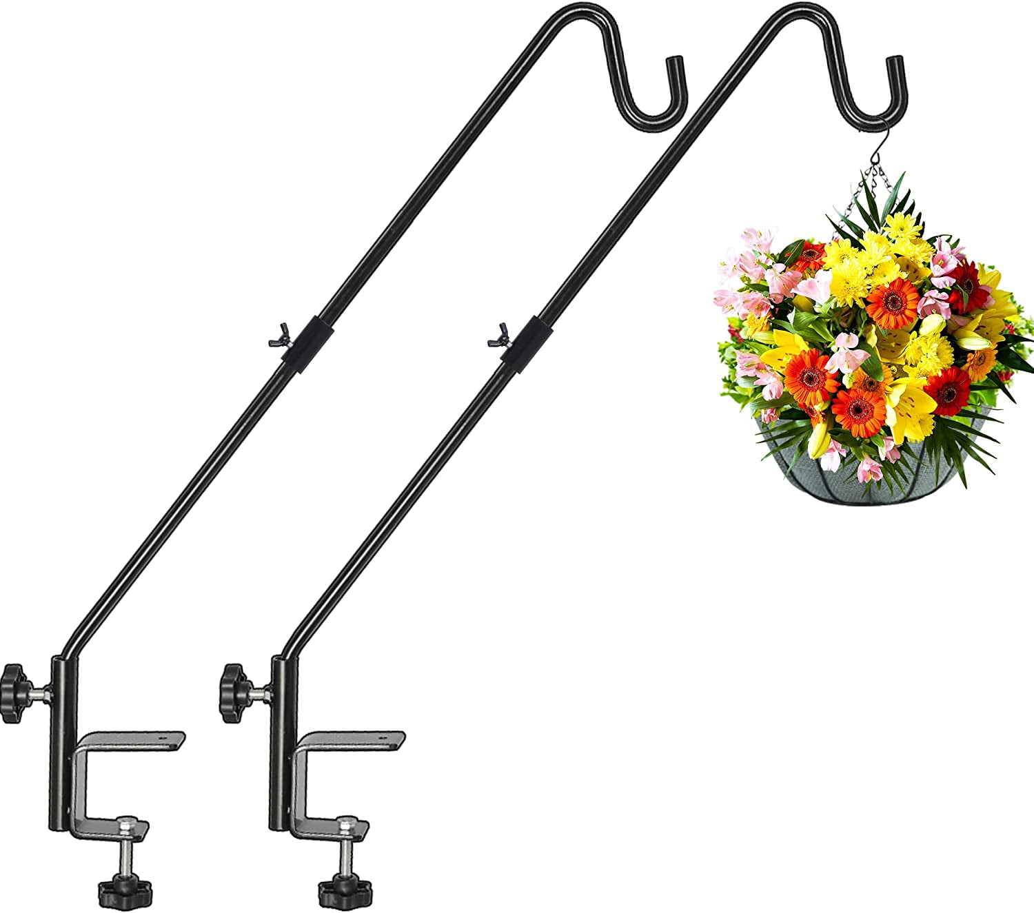 31 Inch Heavy Duty Deck Hook, Non-Slip Clamp, 360 Degree Swivel, Black ...
