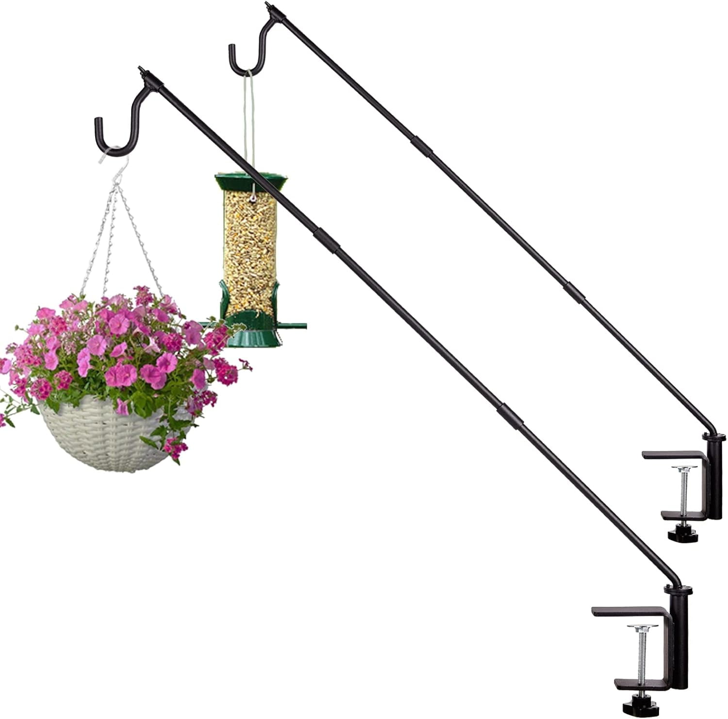 31 Inch Heavy Duty Fence Deck Hook Rotary-Solid Rod for Bird Feeder ...