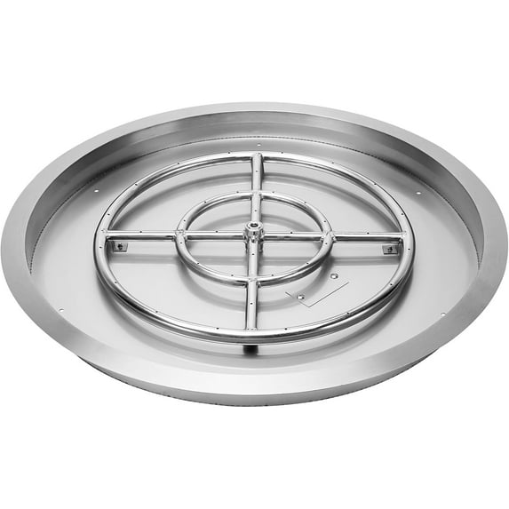 31-Inch Round Fire Pit Burner Pan, Drop-in Fire Pit Insert for Natural ...
