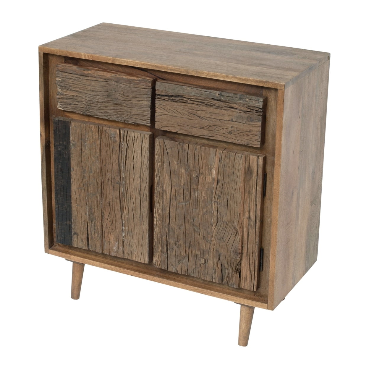 31 Inch Side Cabinet Console, 2 Doors and Drawers, Acacia, Mango Wood ...