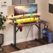 Bestier 42 inch LED Gaming Desk with Full Setup, Monitor Stand, PC ...