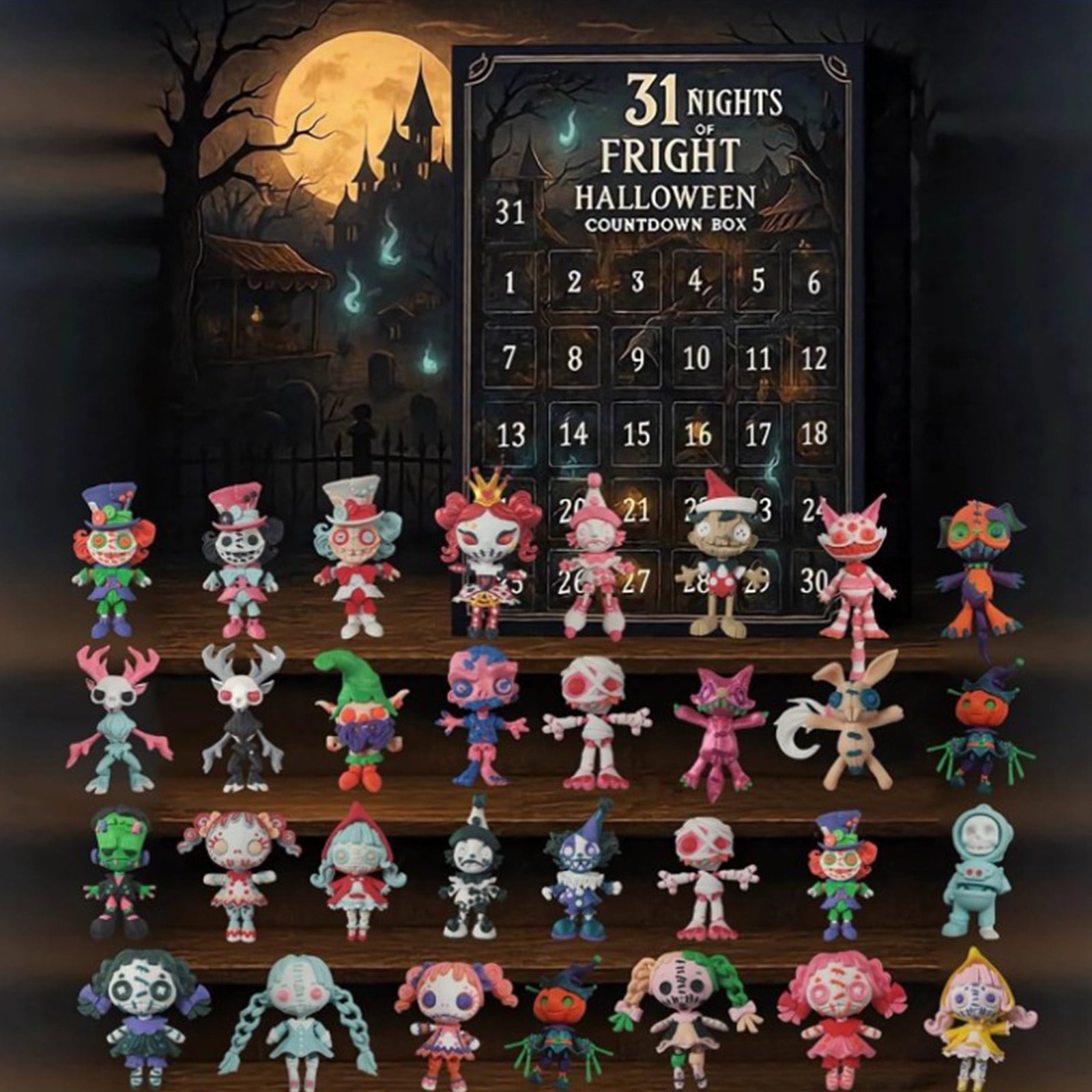 31 Nights of Fright Halloween Countdown Box - 3D Spooky Advent Calendar ...