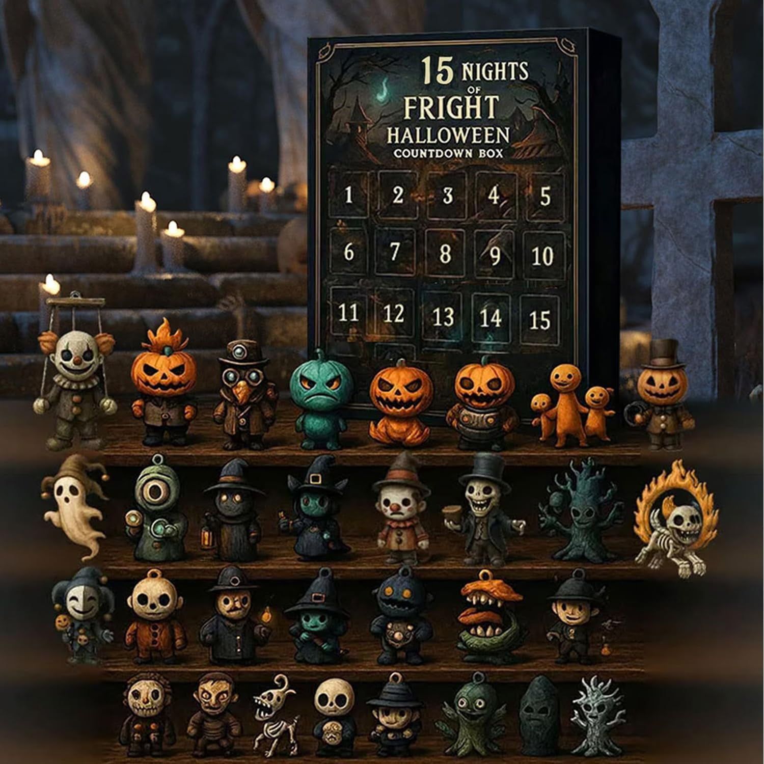 31 Nights of Fright Halloween Countdown Box with Figurines 2025 New ...