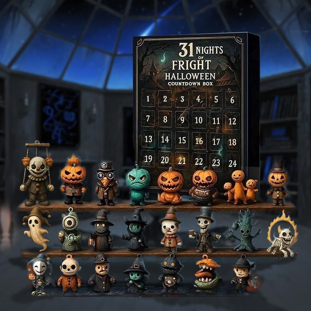 31 Nights of Fright - Halloween Countdown Box with Figurines, Halloween ...