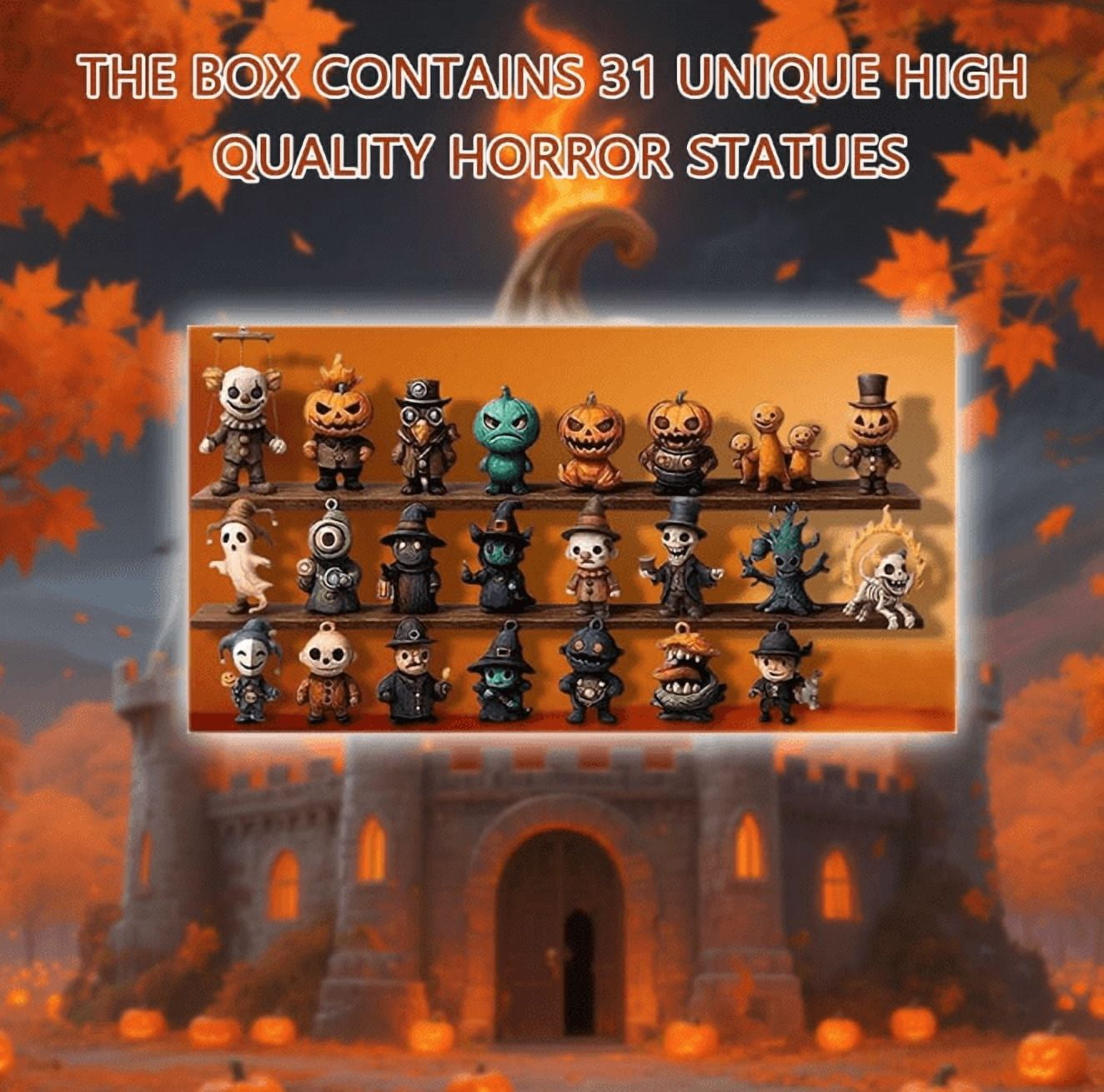 31 Nights of Fright - Halloween Countdown Box with Figurines, Halloween ...