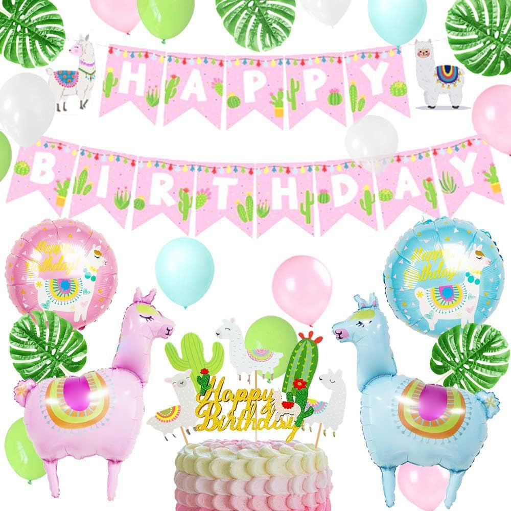 31 PCS Llama Happy Birthday Decoration Llama Balloons Llama Party ...