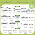 31 Pack Plastic Food Storage Containers with Airtight Lids Meal Prep ...