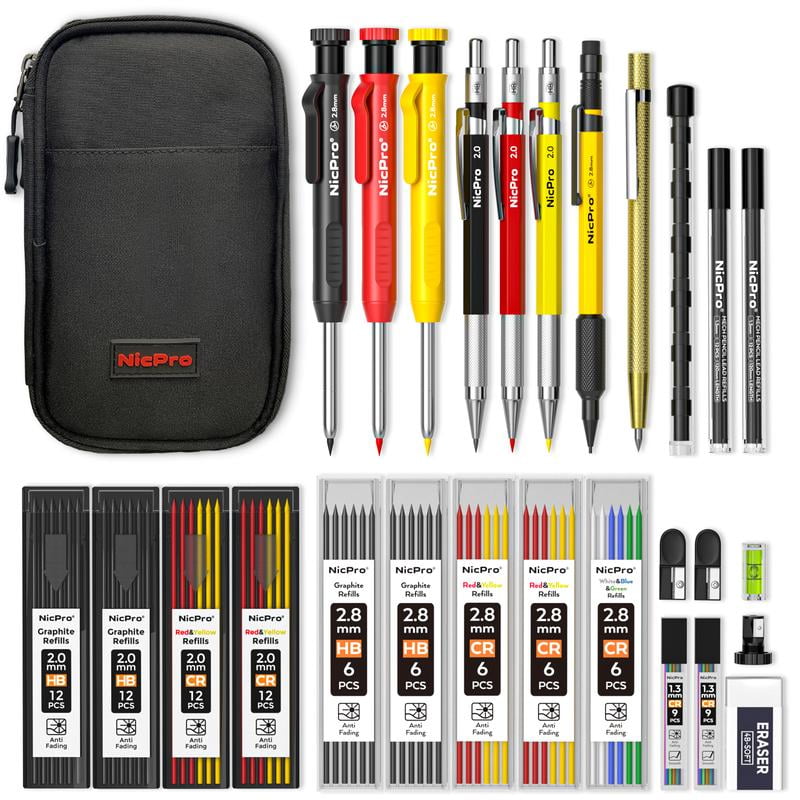 31-Piece Carpenter Pencil Set with Sharpener, Automatic Carpenter ...