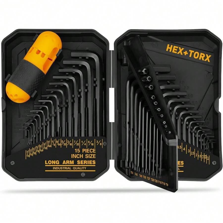 31-Piece Hex Key Set - Allen Wrench Set with SAE (0.028"-3/8") and ...