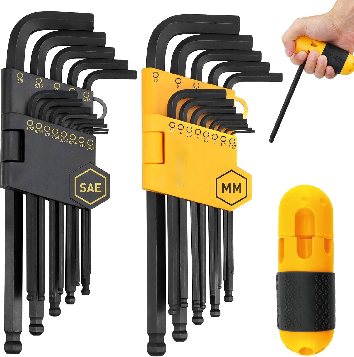 31-Piece Hex Key Set - Allen Wrench Set, SAE and Metric Allen Keys MM(0 ...