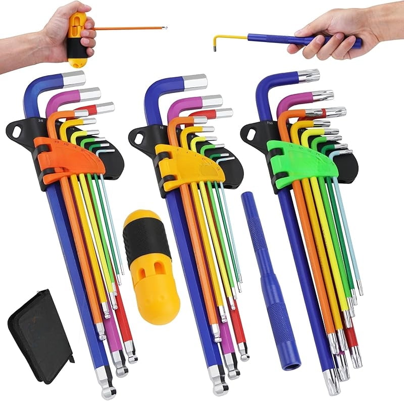 31-Piece Hex Key Set - Allen Wrench Set, SAE and Metric Allen Keys MM(0 ...