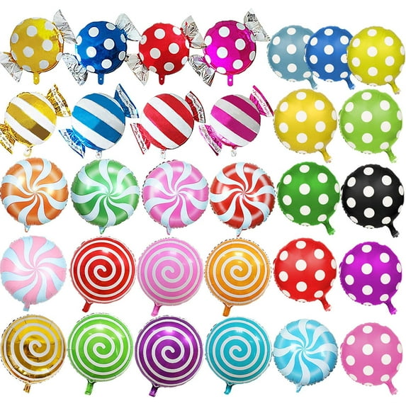 31 Pieces Sweet Candy Balloons Set 18 Inches Party Balloons Round ...