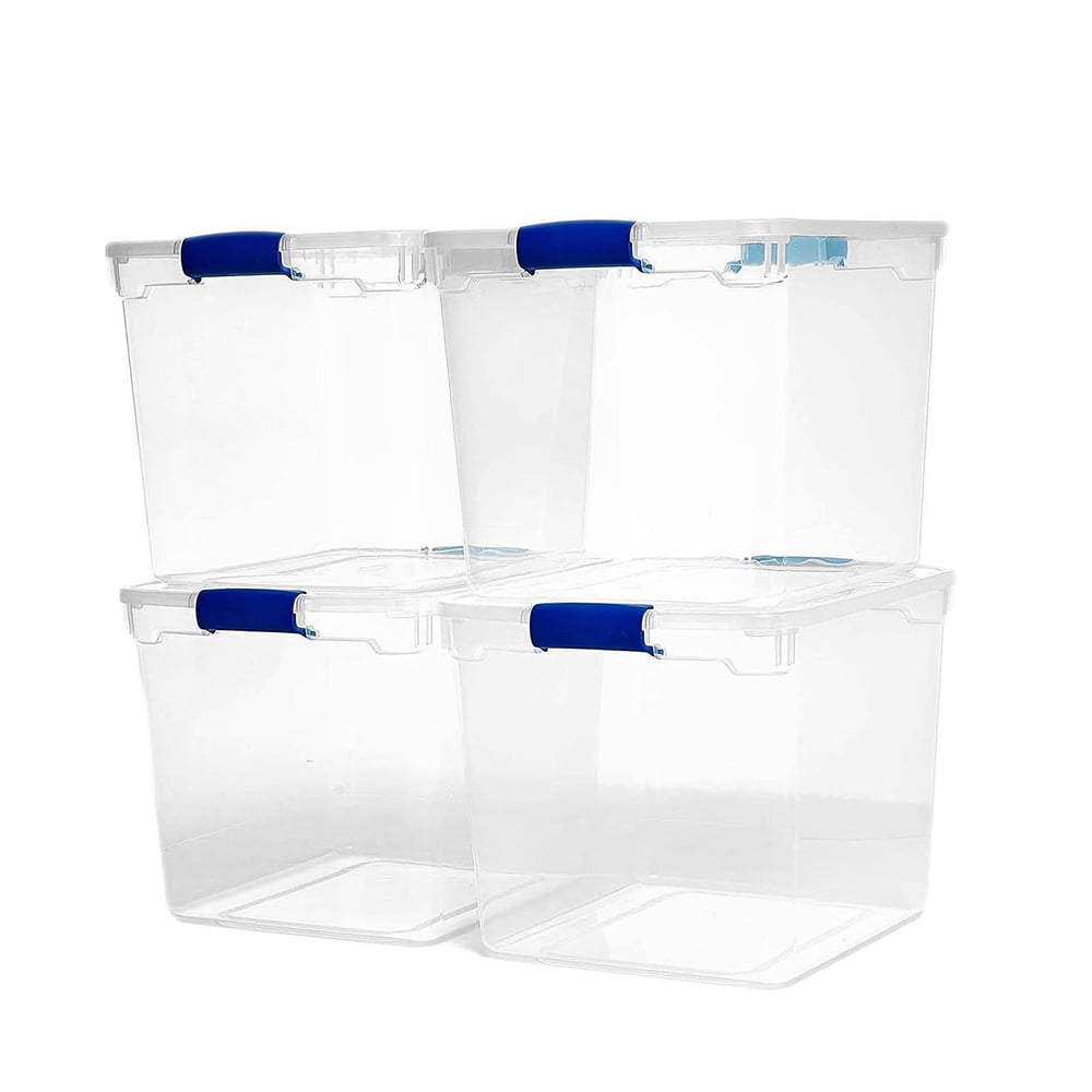 31-Quart Clear Plastic Box, Stackable Storage Bin with Lid Container ...