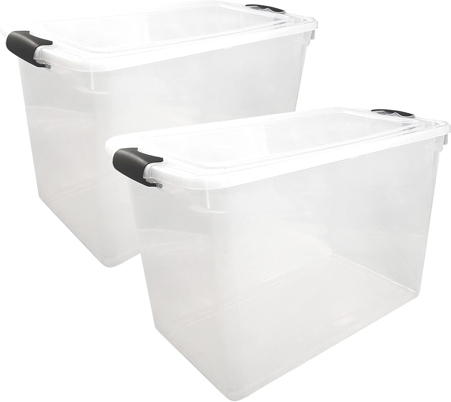 31-Quart Clear Plastic Stackable Storage Bin with Lid Container Box ...