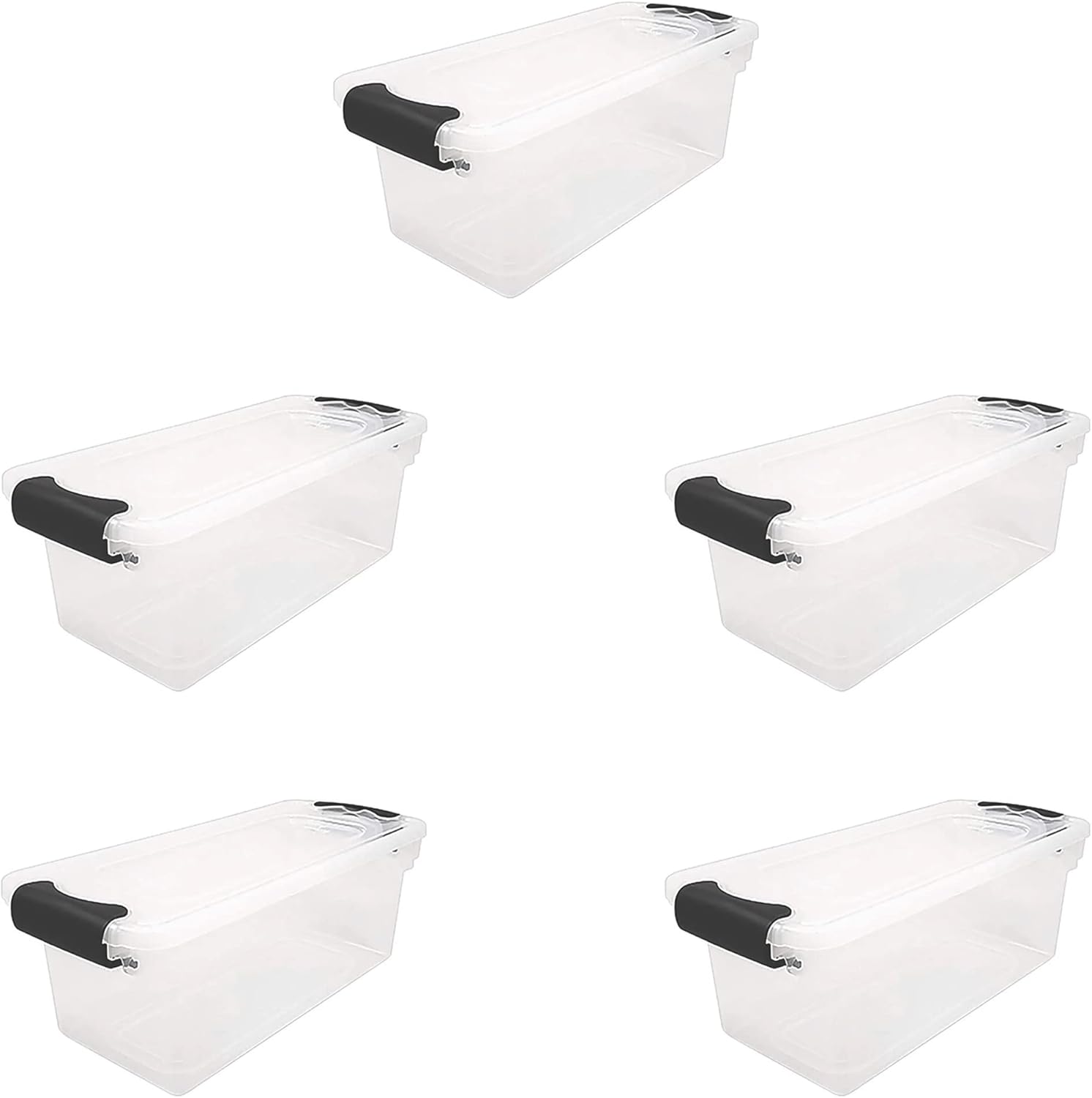 31-Quart Clear Plastic Stackable Storage Bin with Lid Container Box ...