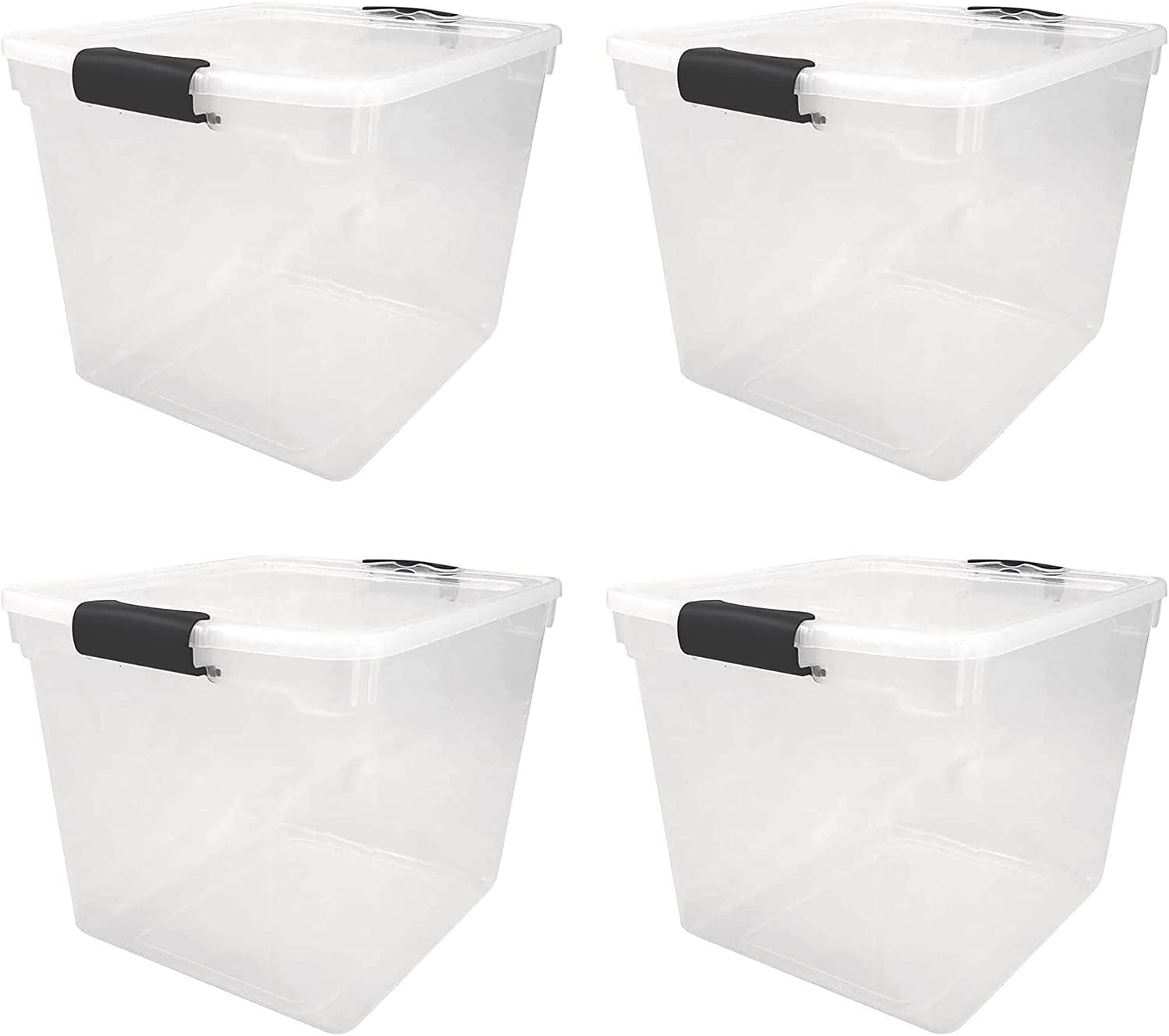 31 Quart Secured Seal Latch Extra Large Single Clear Stackable Storage ...