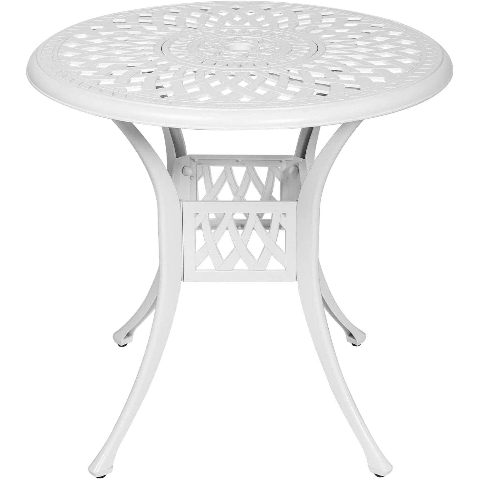 31" Round Patio Bistro Table, Outdoor Cast Aluminum Small Dinning Table ...