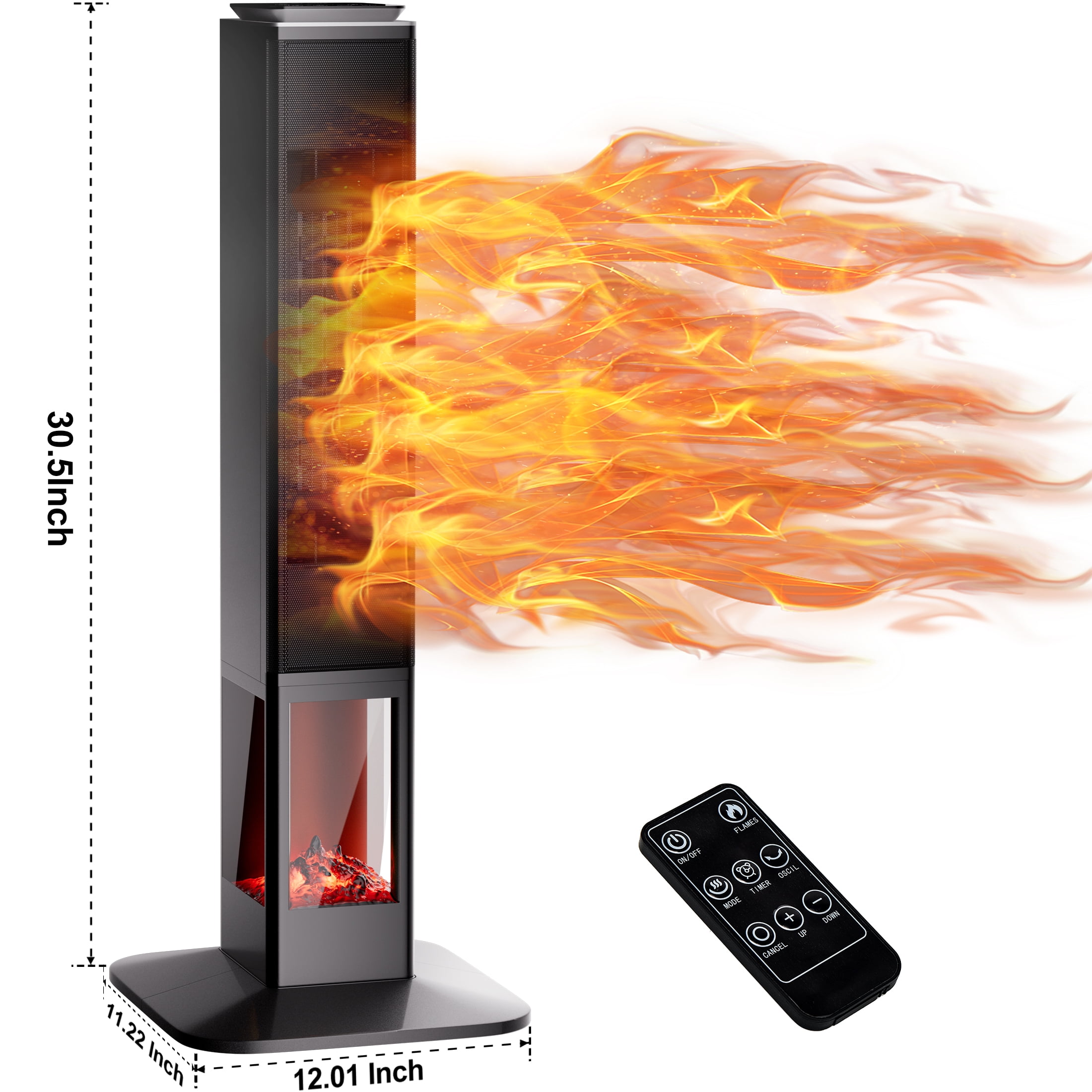 31" Space Heaters Indoor for Home, 1500W Portable Electric Heaters for ...