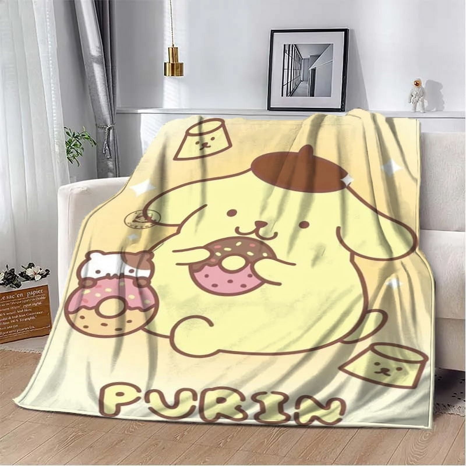 31 Style Sanrio Pom Pom Purin Cartoon Flannel Fluffy Soft Blankets ...